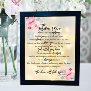 The Broken Chain Poem, Memorial Keepsake Box for Loss of Loved One ...
