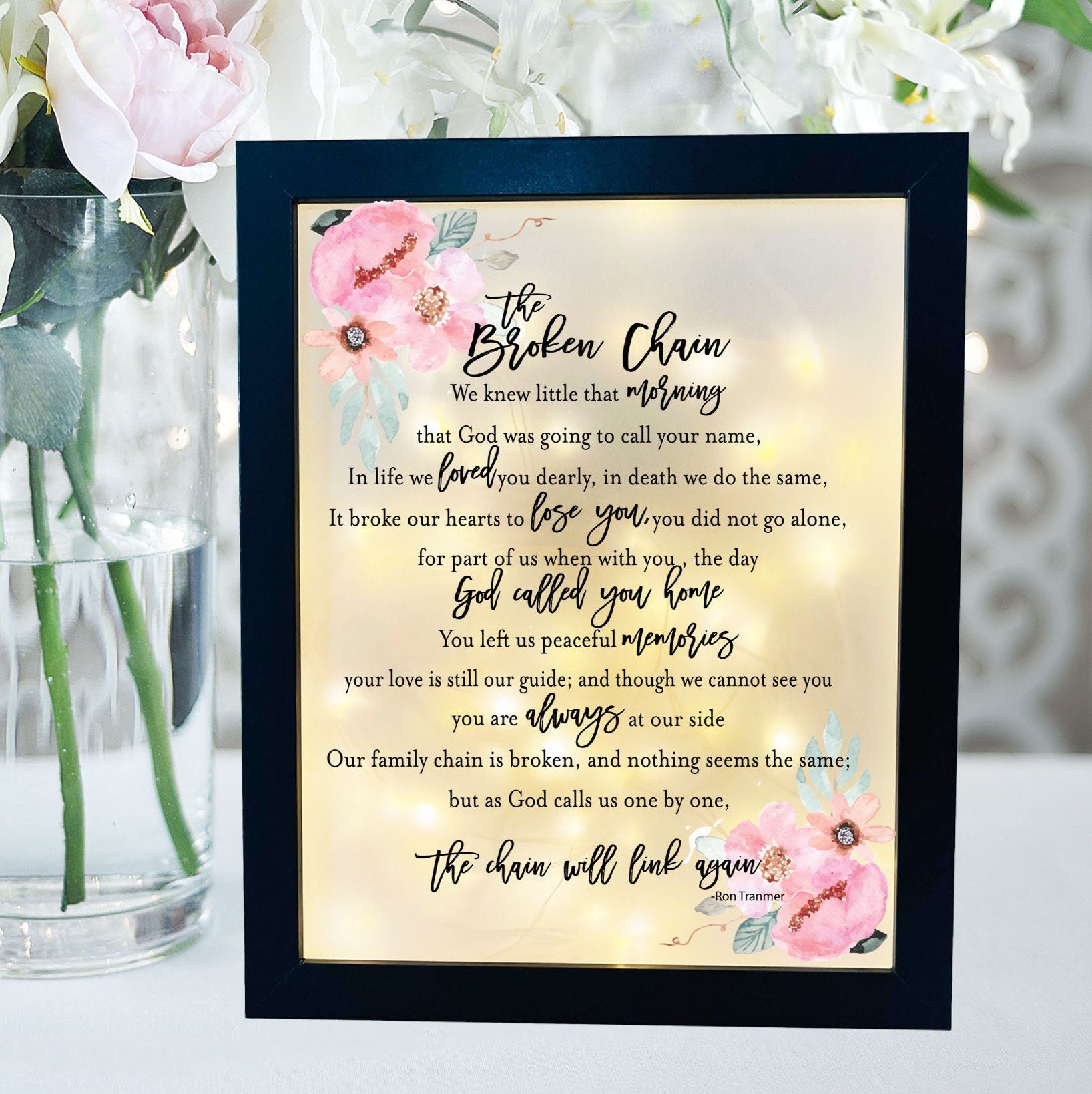 The Broken Chain Poem, Memorial Keepsake Box for Loss of Loved One ...