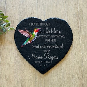 A Silent Tear Memorial Garden Stone, Sympathy Gift, Slate Grave Marker ...