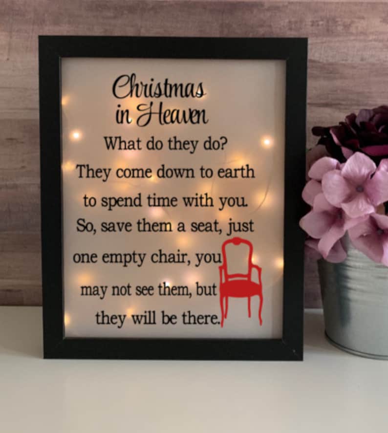 Christmas in Heaven Sympathy Gift Memorial Frame Keepsake - Etsy