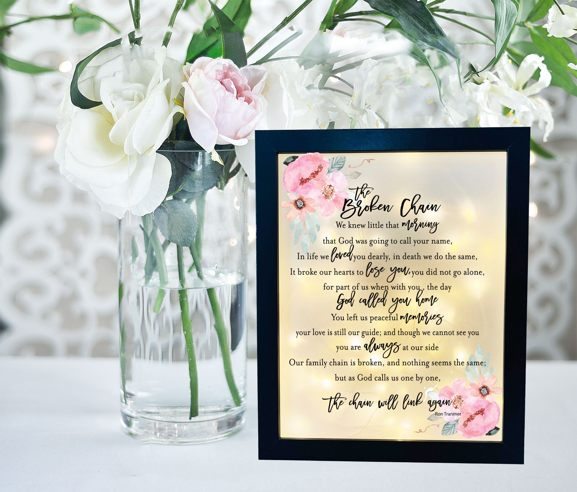 The Broken Chain Poem, Memorial Keepsake Box for Loss of Loved One ...