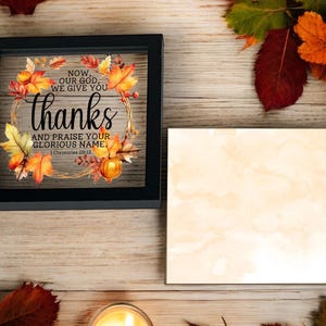 Fall Thanksgiving Sign, Christian Wal Art, Give Thanks Religious Shadow ...