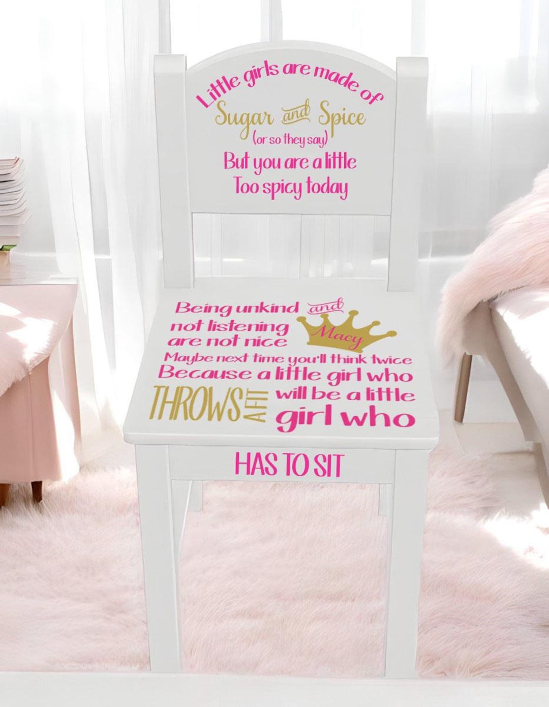 UV Printed Time Out Chair, No Vinyl Used! Wood Time Out Chair, Time Out ...