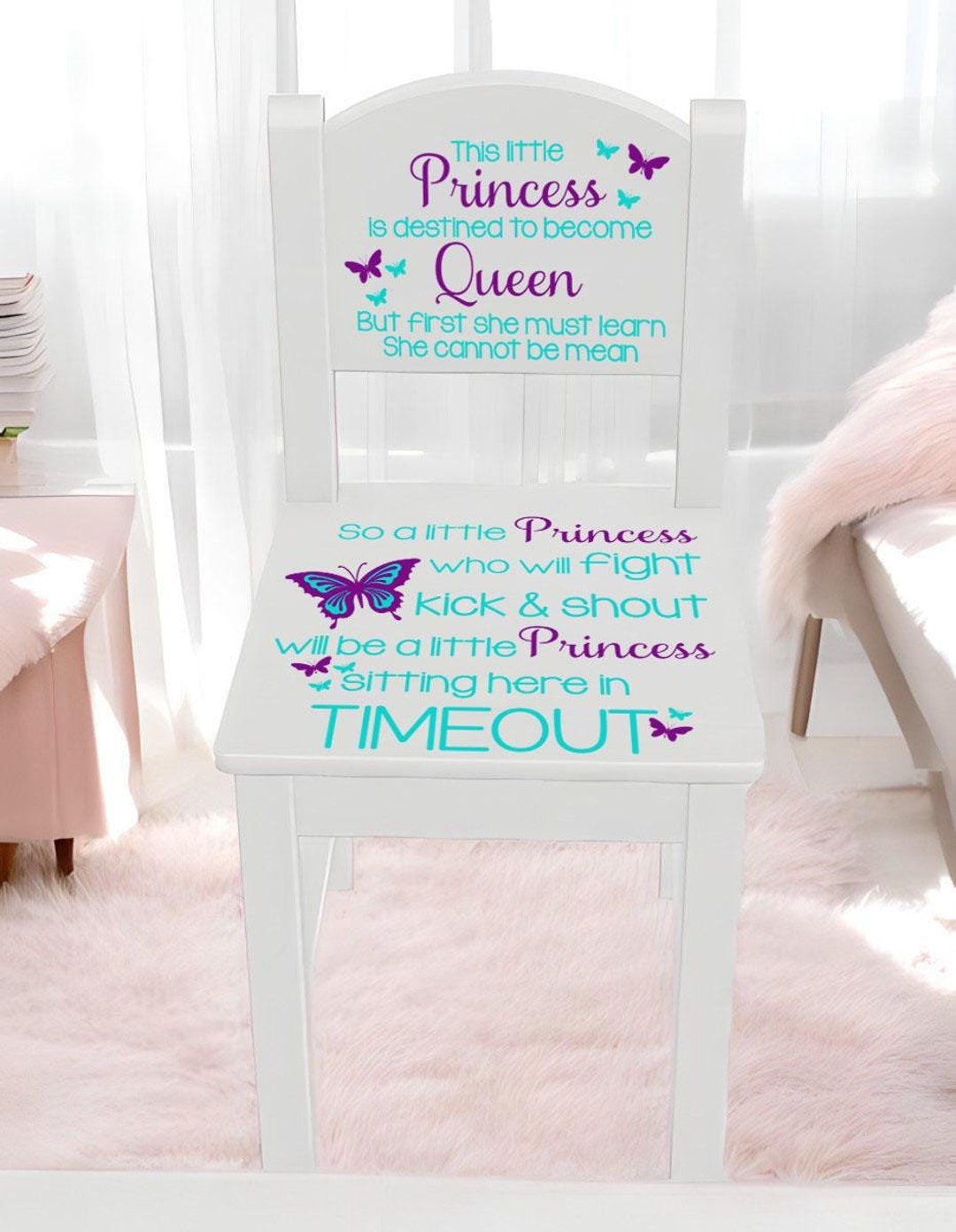 UV Printed Time Out Chair, No Vinyl Used! Little Princess Timeout Chair ...