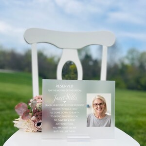 Reserved Acrylic Memorial Sign, Acrylic Memorial Sign, Frosted Acrylic ...
