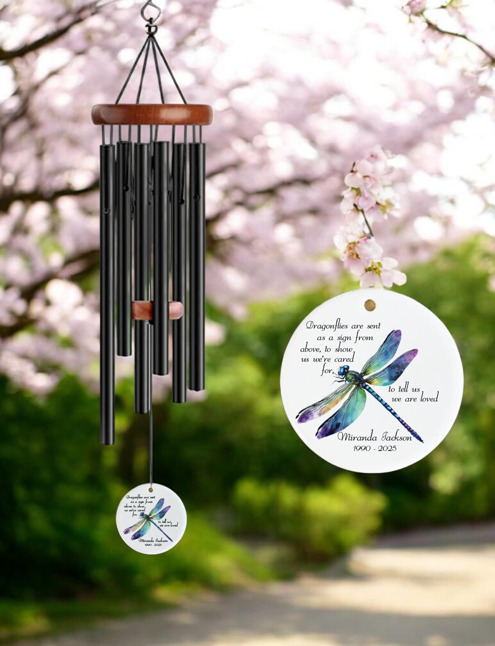 Dragonfly Memorial Chime, Sympathy Dad, Mom, Family Gift for Loss ...