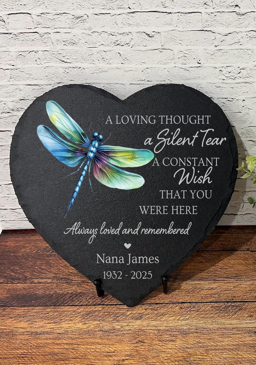 A Silent Tear Memorial Garden Stone, Sympathy Gift, Slate Grave Marker ...