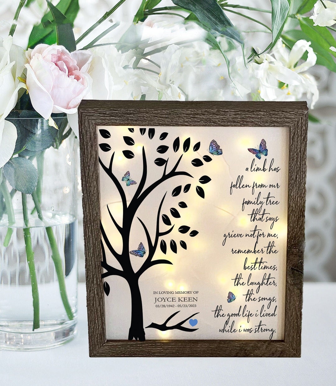 Rainbow A Limb Has Fallen, Sympathy Gift, Memorial Frame, Keepsake ...