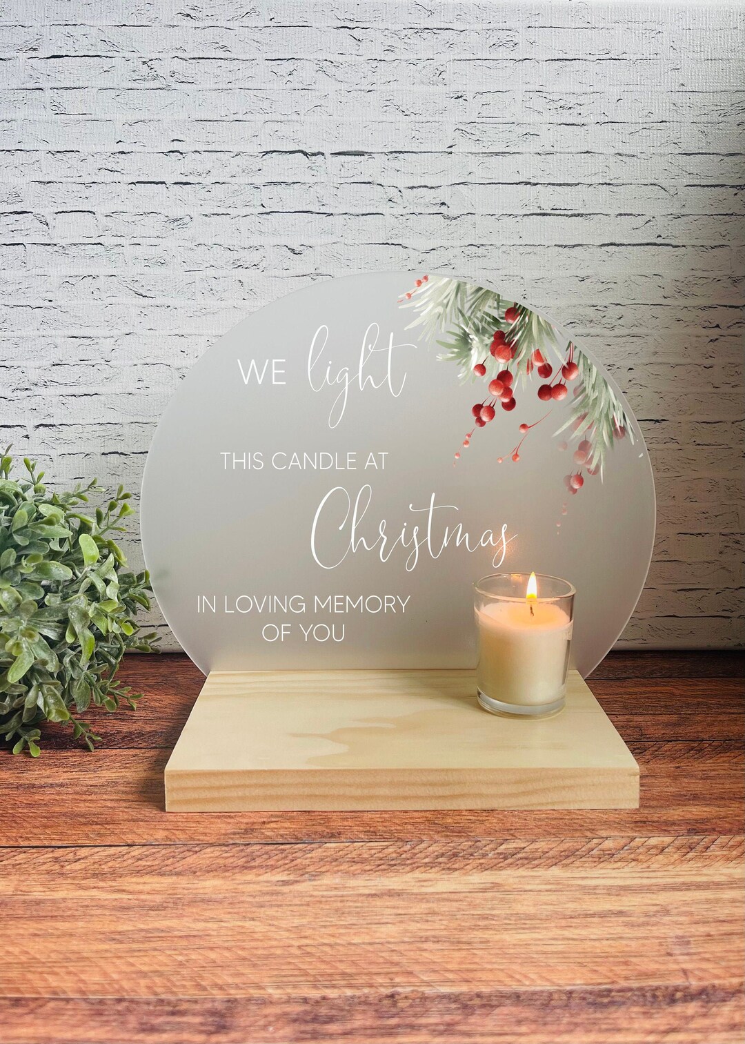 Christmas in Memory Sign, Memorial Acrylic Sign , Memorial Gift ...