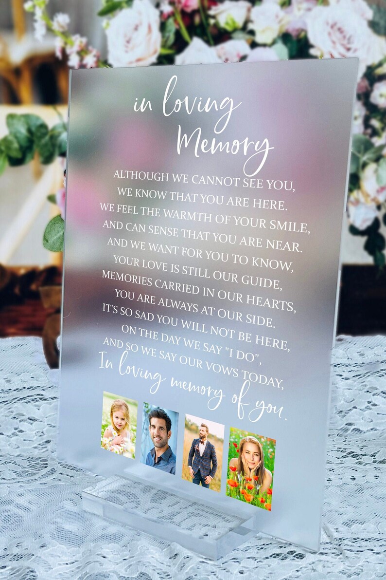 In Honor and Loving Memory, Clear Acrylic Memorial Sign, Acrylic ...