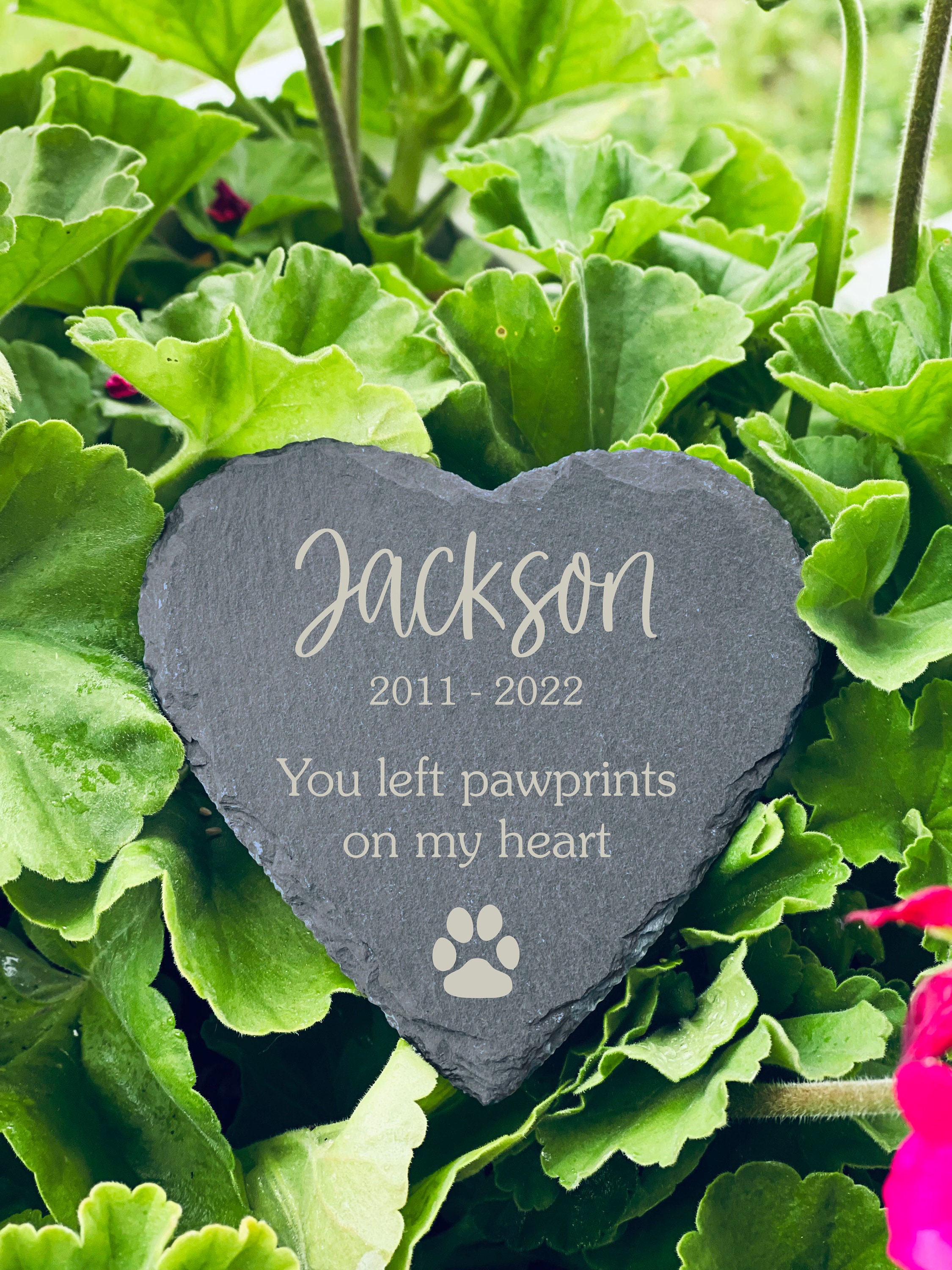 Personalized Pet Memorial Stone, Engraved Dog Memorial Slate, Engraved ...