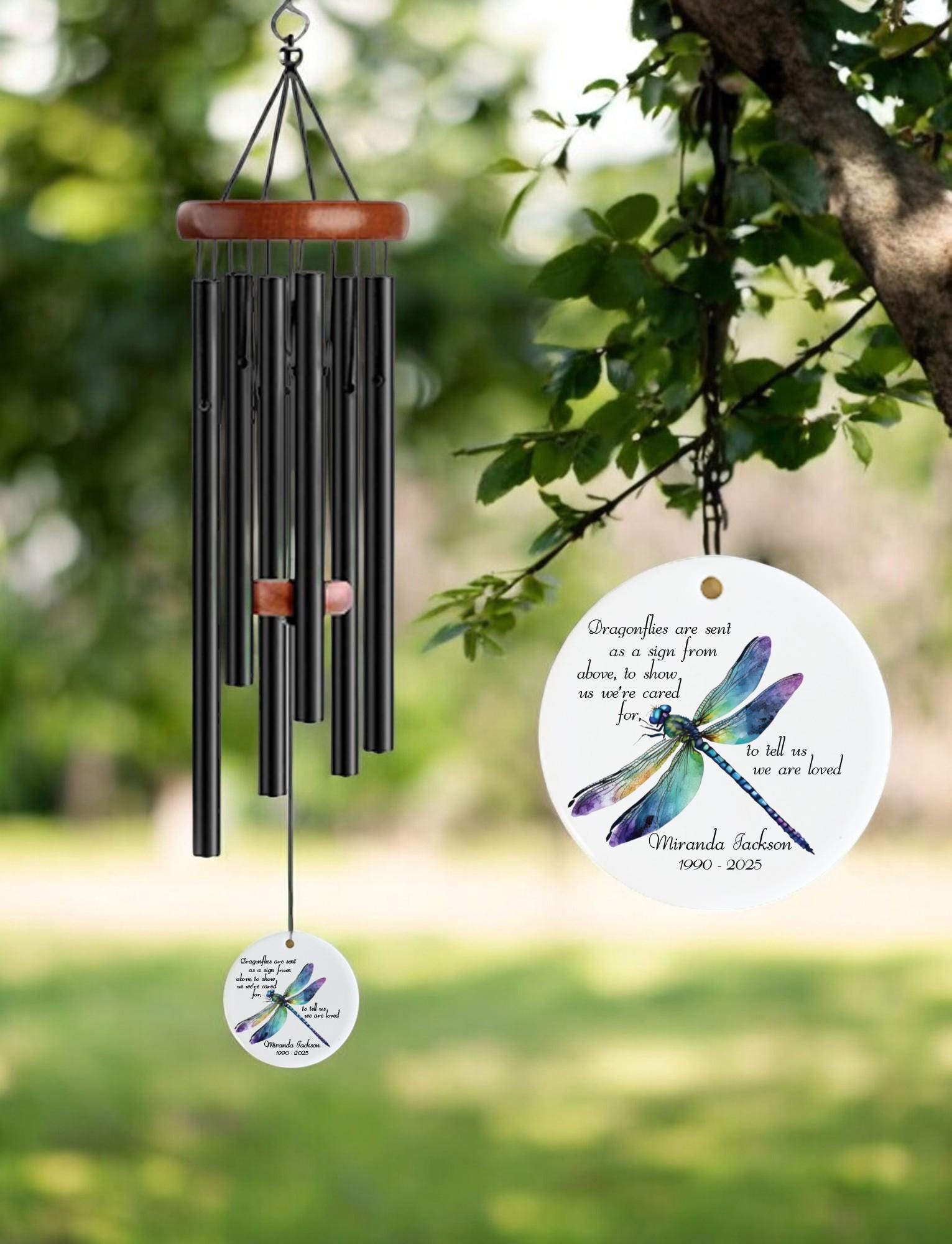 Dragonfly Memorial Chime, Sympathy Dad, Mom, Family Gift for Loss ...