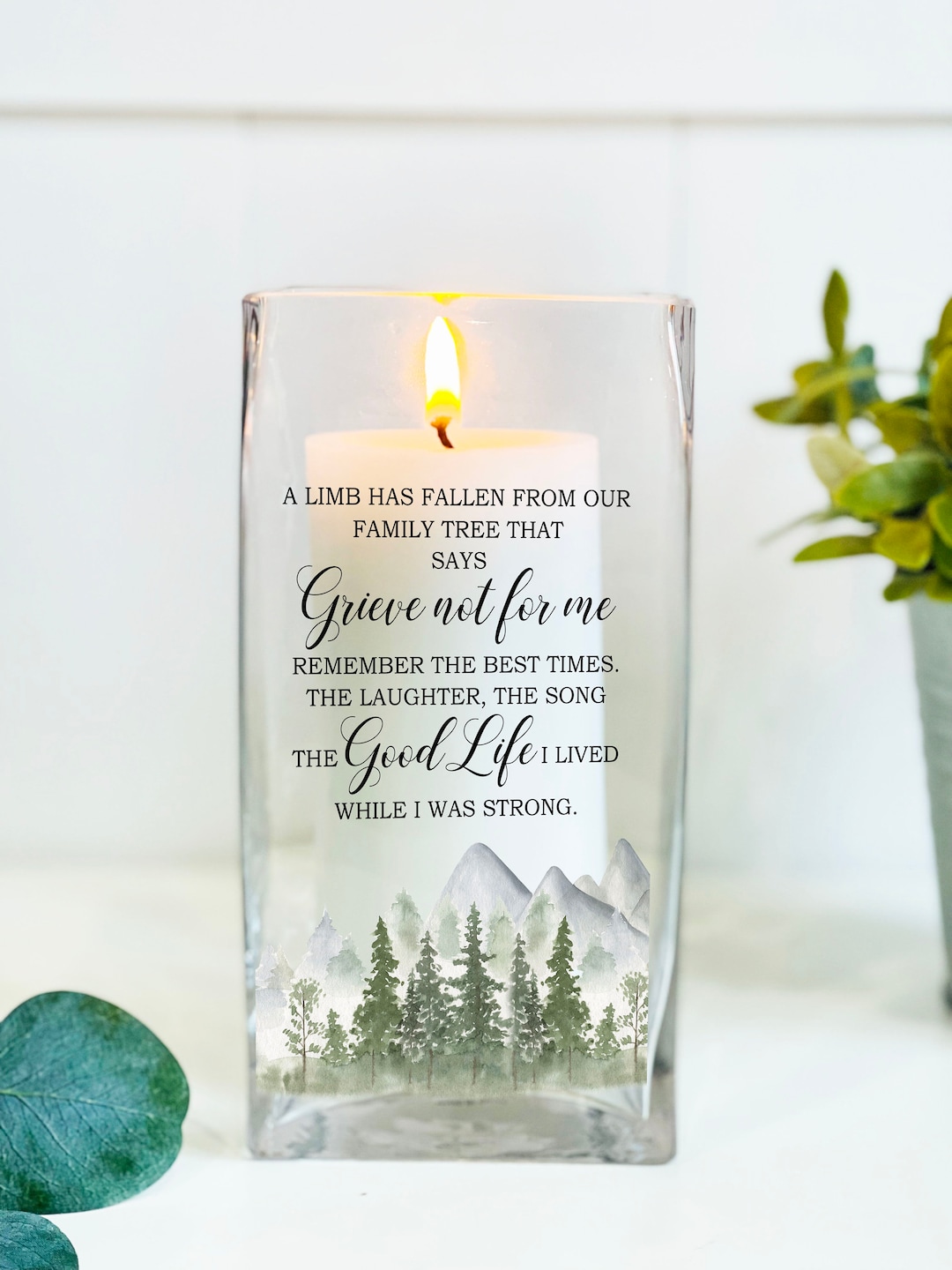 Memorial Candle for Loss of Loved One, Memory Candle for Celebration of ...