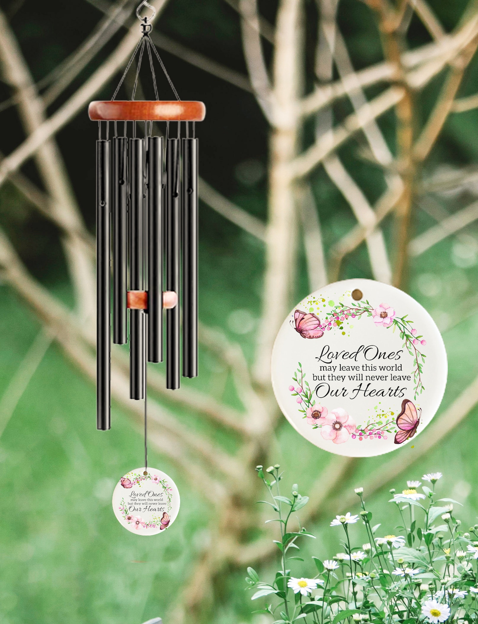Forever in Our Hearts Memorial Chime, Sympathy Dad, Mom, Family Gift ...
