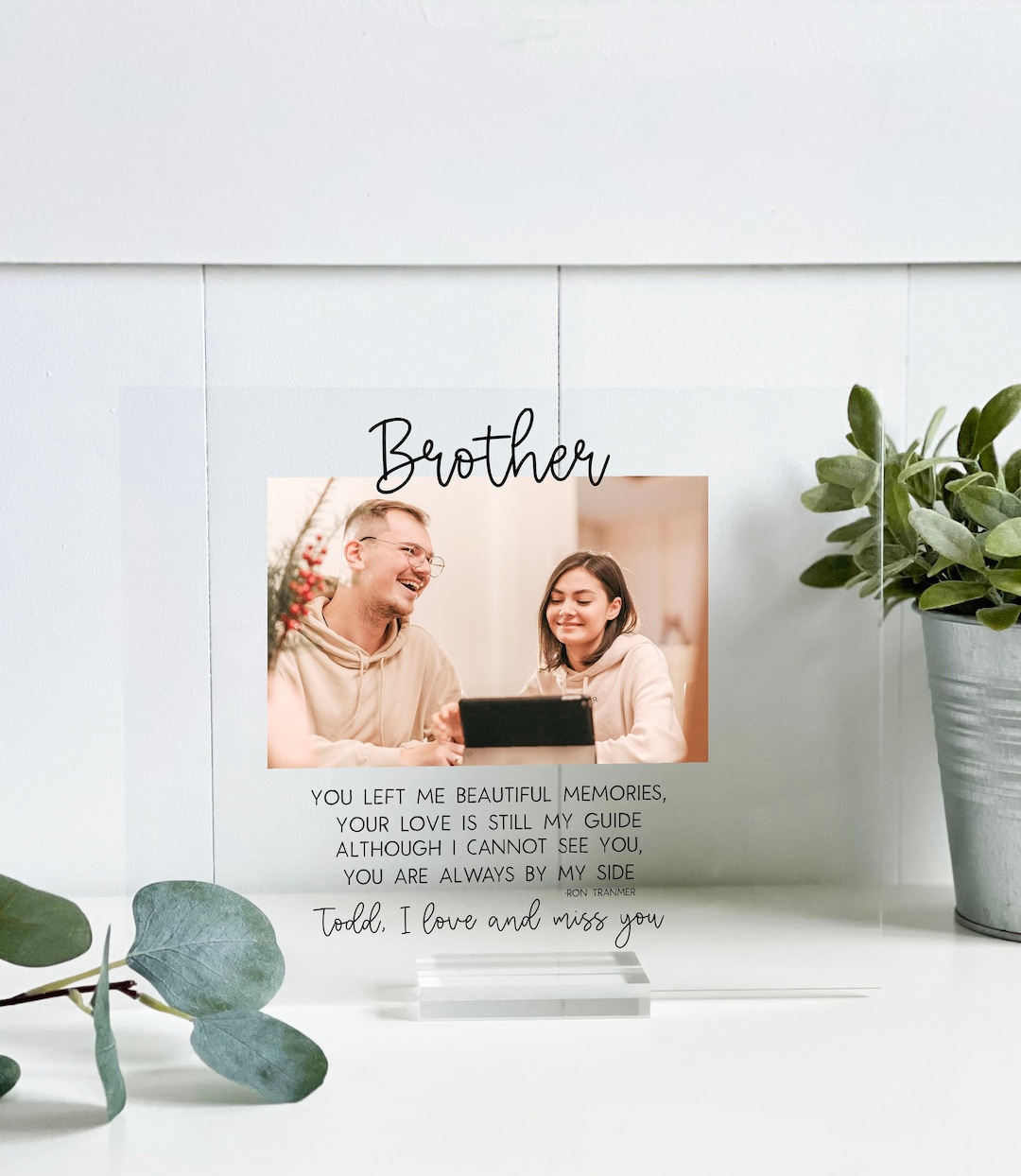 Loss of Brother Photo Frame, Brother Memorial Frame, Memorial Gift for ...