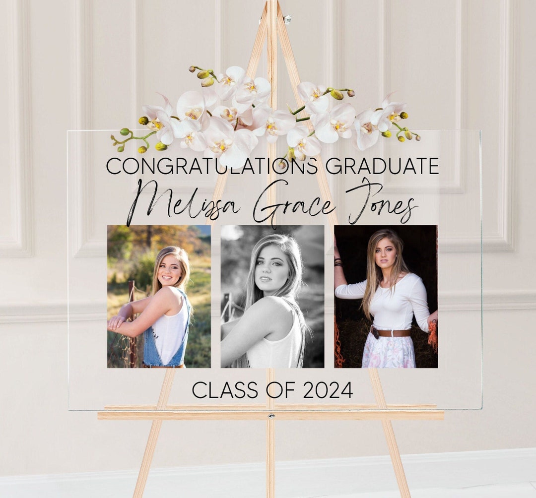 Class of 2024 Acrylic Graduation Welcome Sign, Customized High School ...