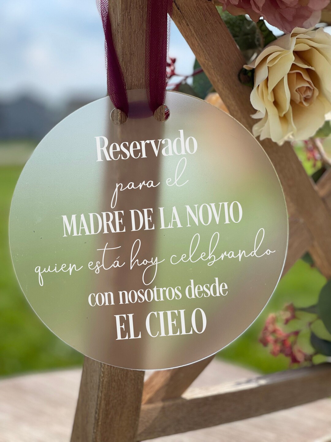 Reservado Para El Madre De La Novio, Spanish Reserved, Frosted Acrylic ...
