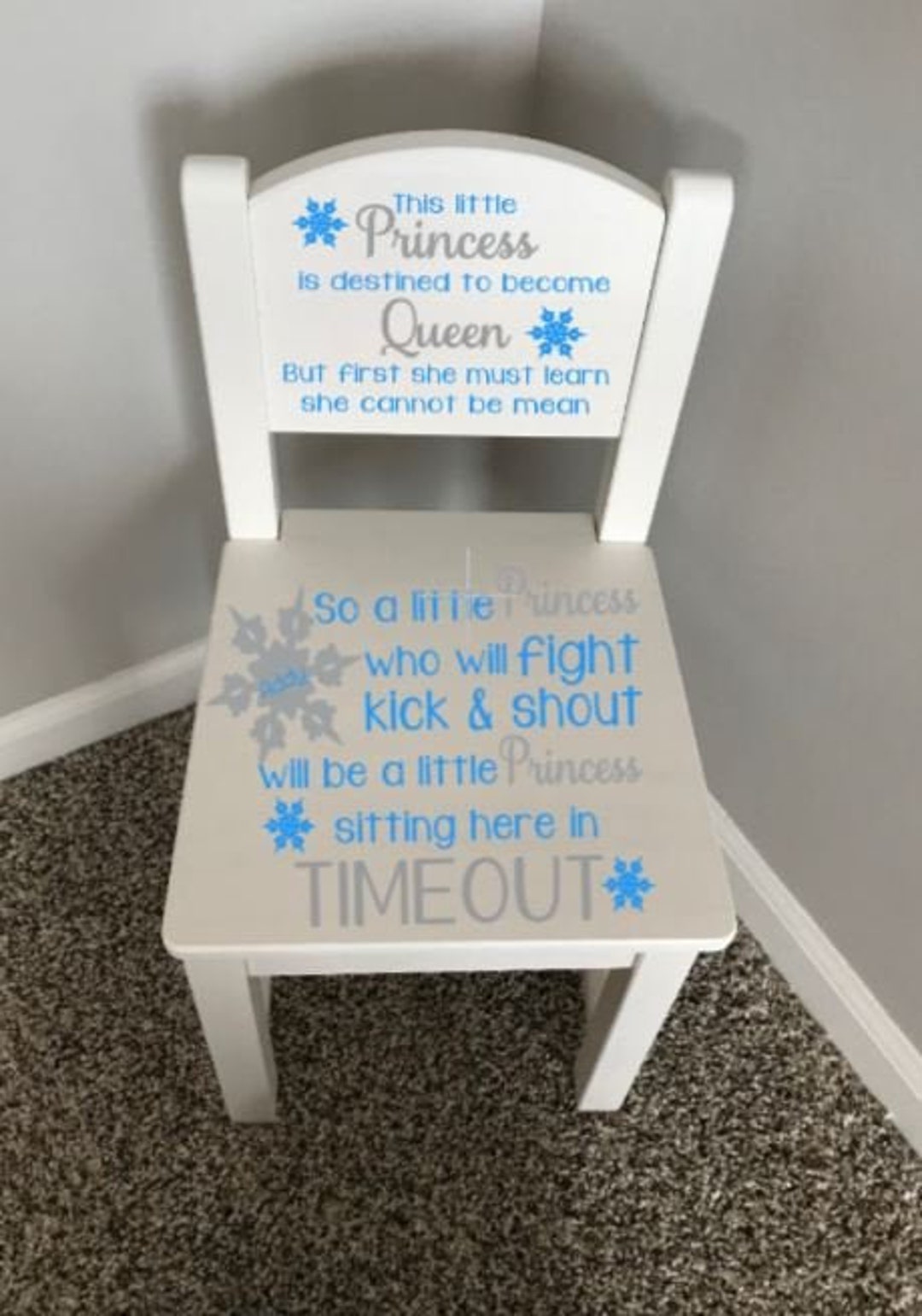 UV Printed Time Out Chair, No Vinyl Used Little Princess Timeout Chair ...