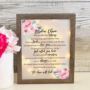 The Broken Chain Poem, Memorial Keepsake Box for Loss of Loved One ...