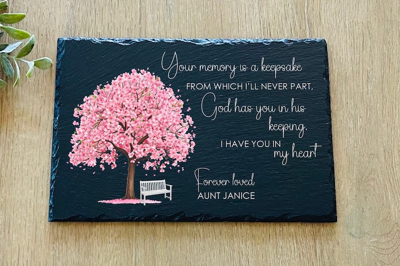 God Has You in His Keeping, Sympathy Gift, Slate Grave Marker, Keepsake ...