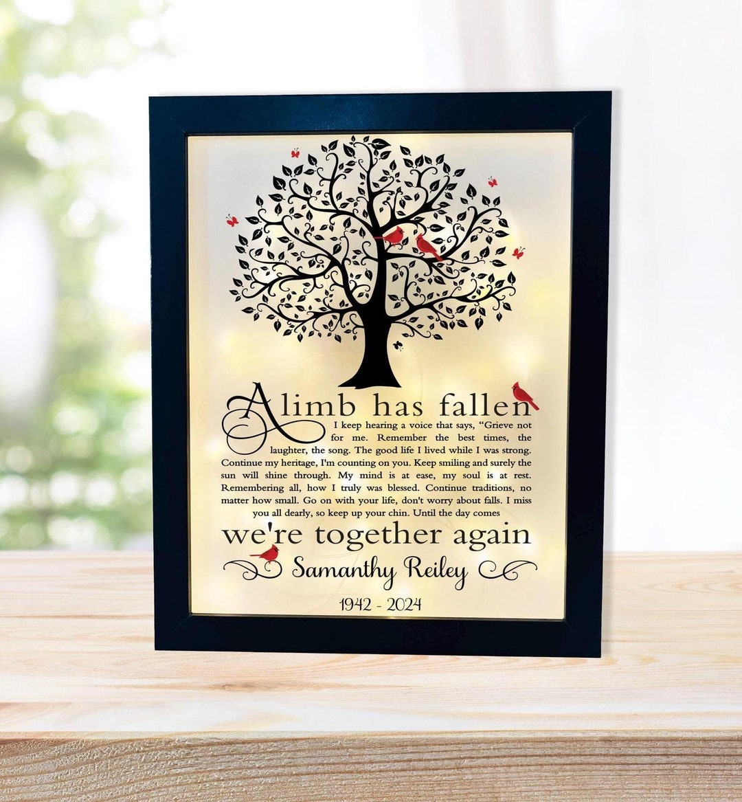 Limb Has Fallen Memorial Gift | Sympathy Shadow Box for Grief & Loss of ...