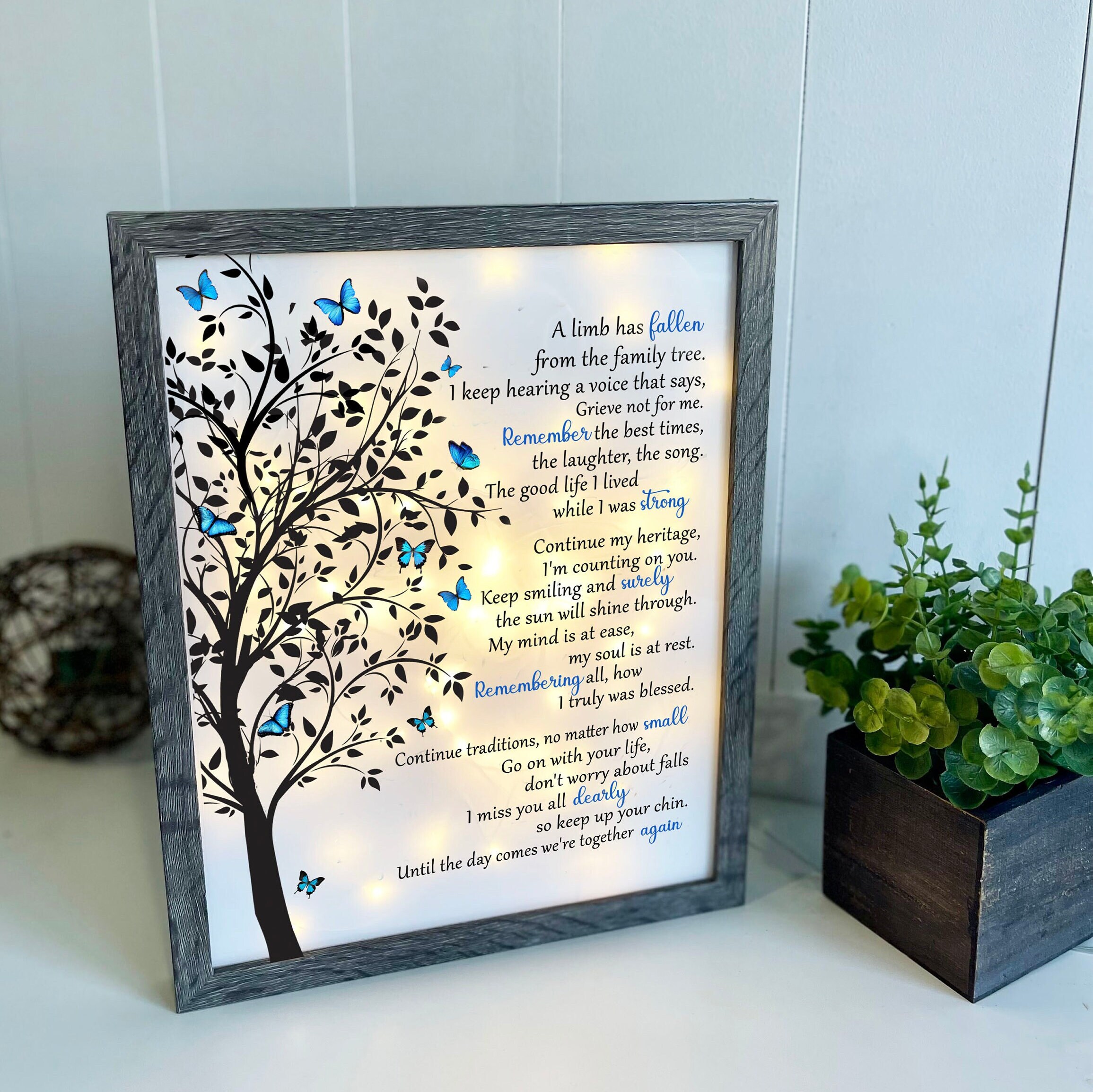 A Limb Has Fallen, Family Tree Memorial Gift, Keepsake for Loss of ...