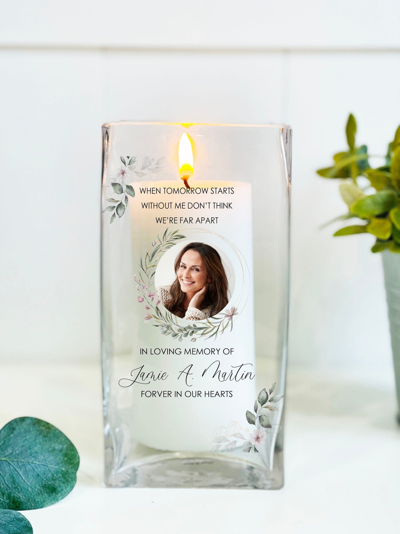 Memorial Candle for Loss of Loved One, Memory Candle for Celebration of ...