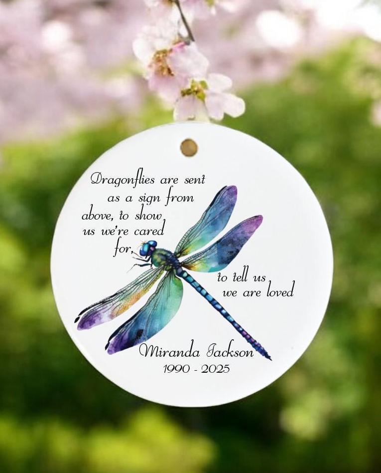 Dragonfly Memorial Chime, Sympathy Dad, Mom, Family Gift for Loss ...