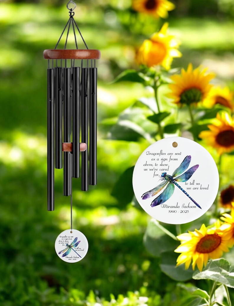Dragonfly Memorial Chime, Sympathy Dad, Mom, Family Gift for Loss ...