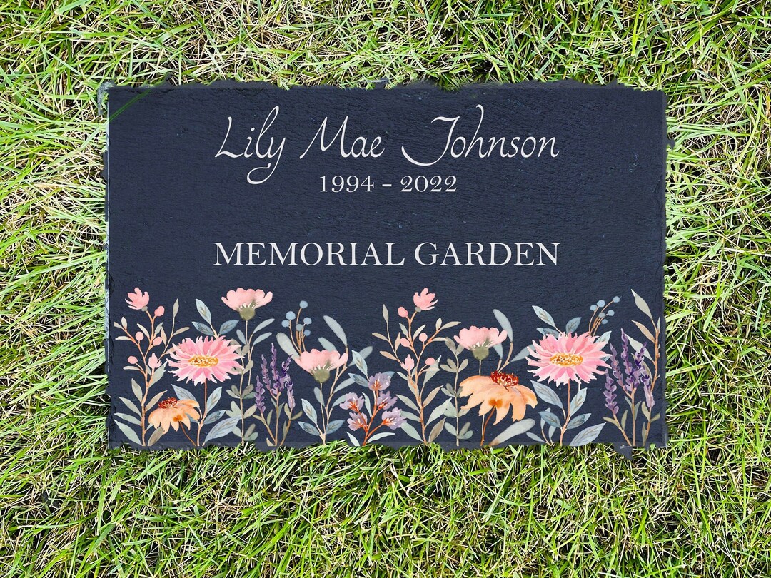 Memorial Slate Stone for Memorial Garden, Sympathy Gift, Slate Grave ...