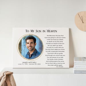 Broken Chain Poem Canvas Sympathy Gift, Memorial Canvas, Loss of Loved ...