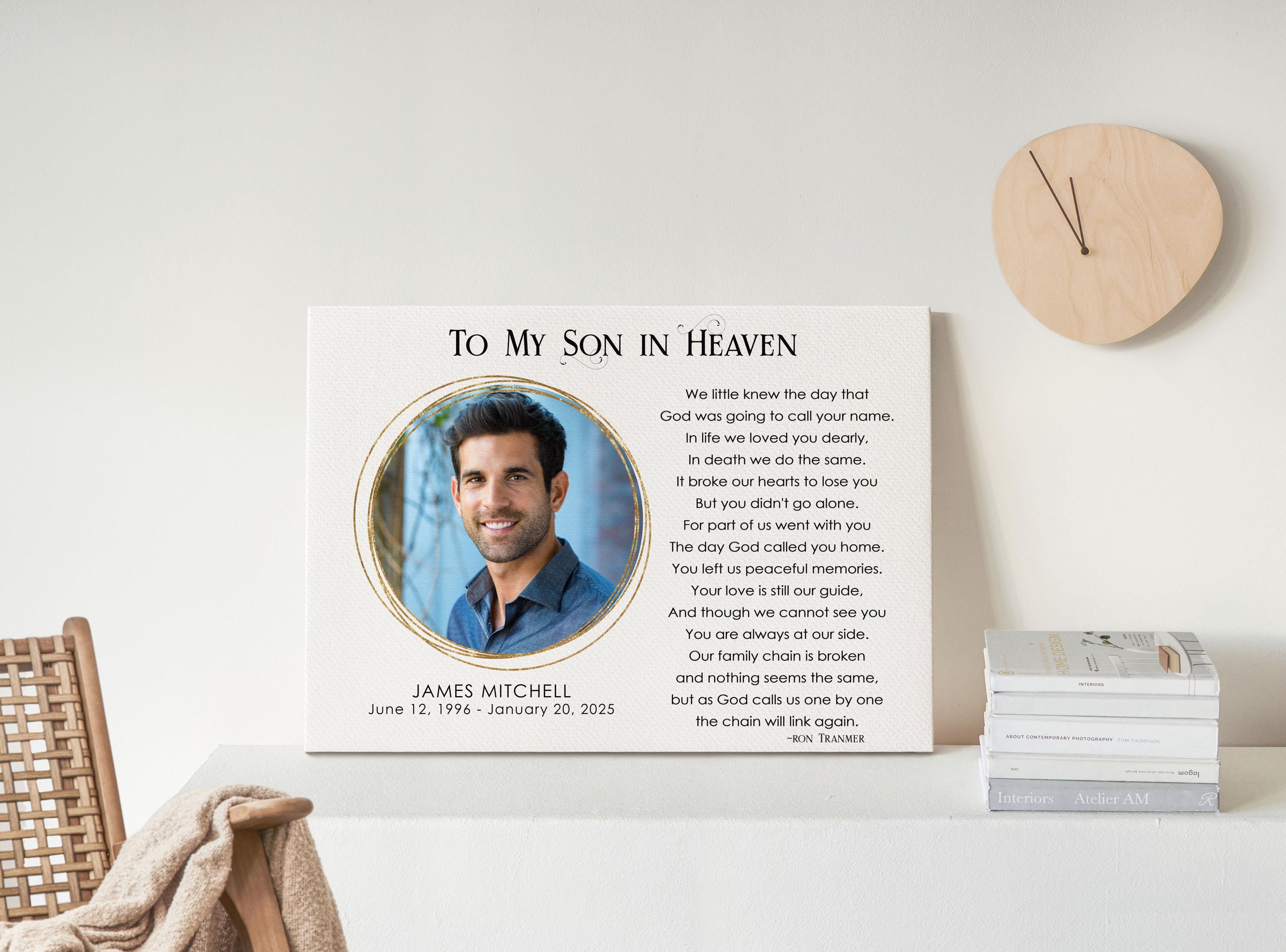Broken Chain Poem Canvas Sympathy Gift, Memorial Canvas, Loss of Loved ...