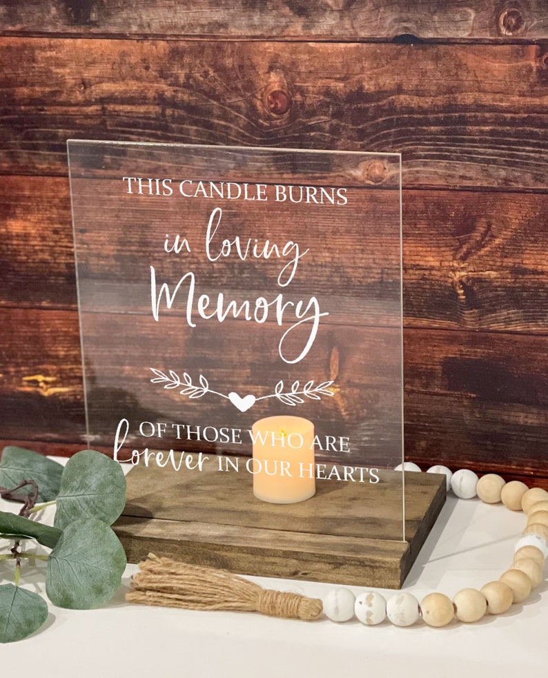 This Candle Burns in Loving Memory Acrylic Memorial Sign - Etsy