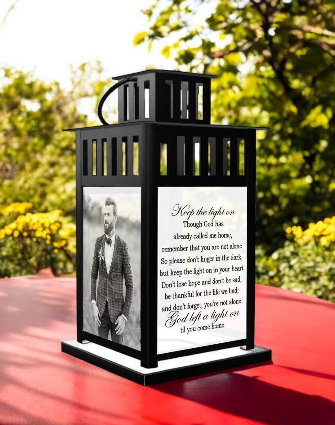 Keep the Light on Personalized Outdoor Memorial Lantern - Loss of Loved ...