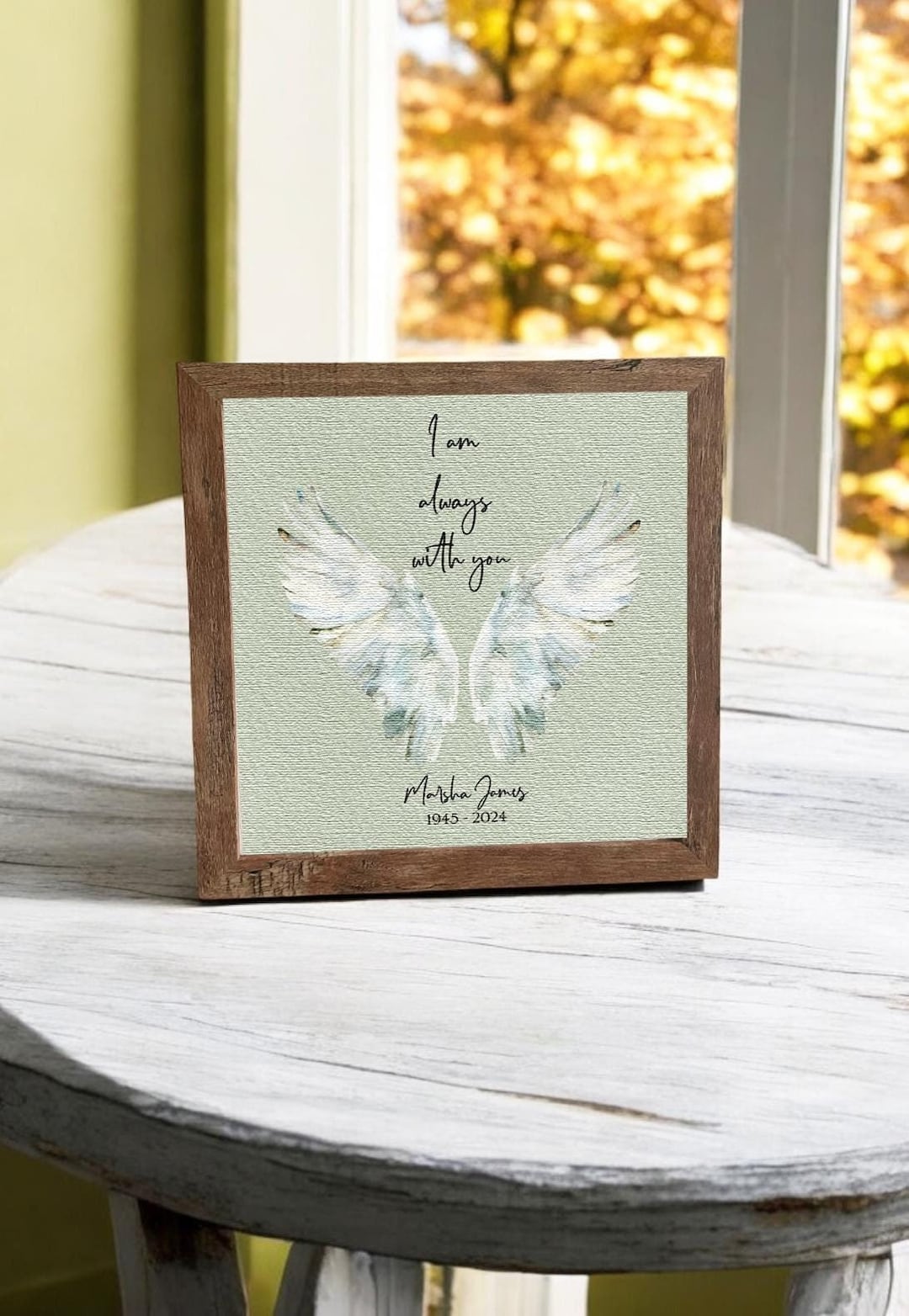 Watercolor Memorial Framed Canvas With Quote | Personalized Remembrance ...