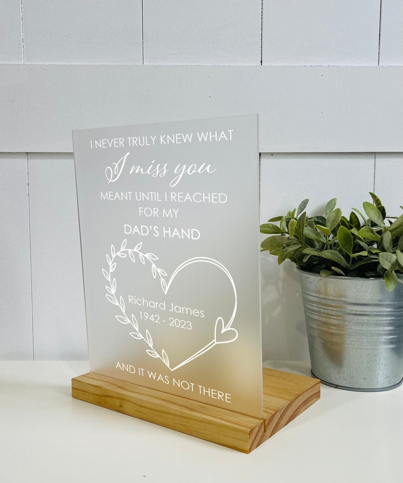Loss of Dad Acrylic Backlit Sign Memorial for Loss of Father - Etsy