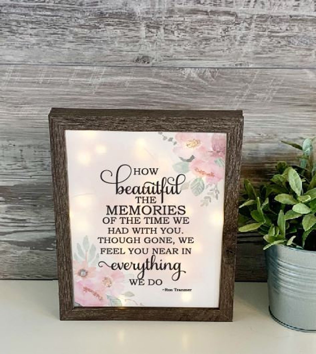 How Beautiful the Memories, Sympathy Gift, Memorial Frame, Keepsake ...