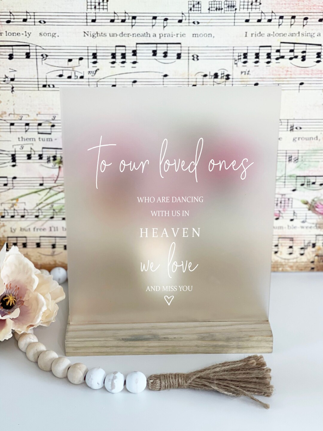 Wedding Memorial Sign for Loved Ones in Heaven, Memory Display for ...