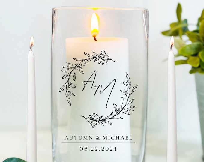 Wedding Hand Painted Candles, Wedding Candle, Unity Candle, Unity ...