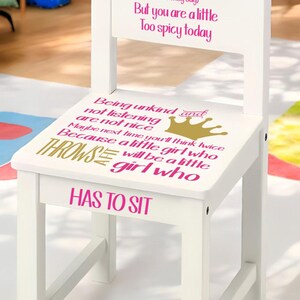 UV Printed Time Out Chair, No Vinyl Used! Wood Time Out Chair, Time Out ...