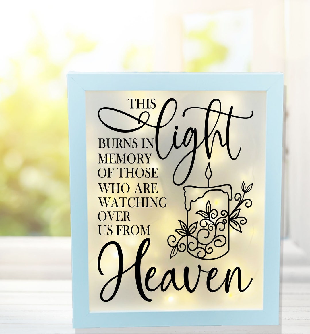 Wedding Memorial Shadow Box, Backlit Memorial Gift Loss of Loved One ...