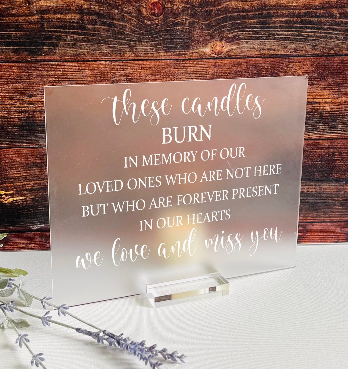 These Candles Burn in Loving Memory Wedding Memorial Sign - Etsy
