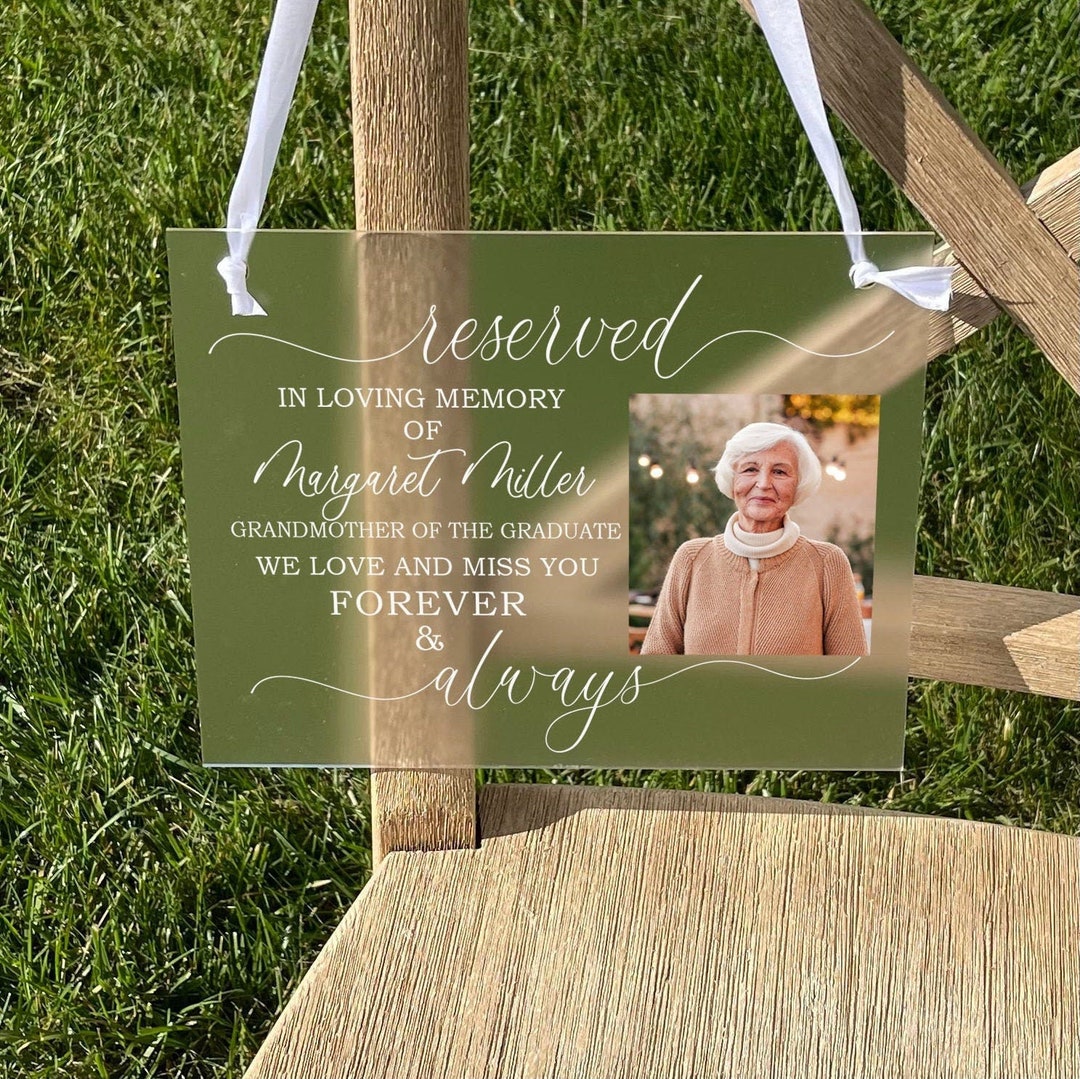 Reserved Acrylic Memorial Sign, Acrylic Memorial Sign, Frosted Acrylic ...