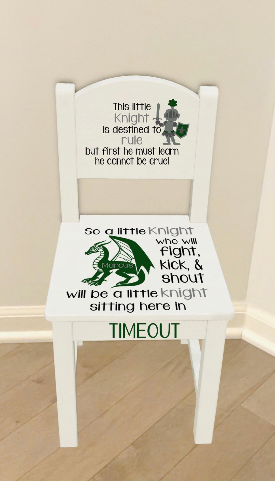 UV Printed Time Out Chair, No Vinyl Used! Little Knight Timeout Chair ...