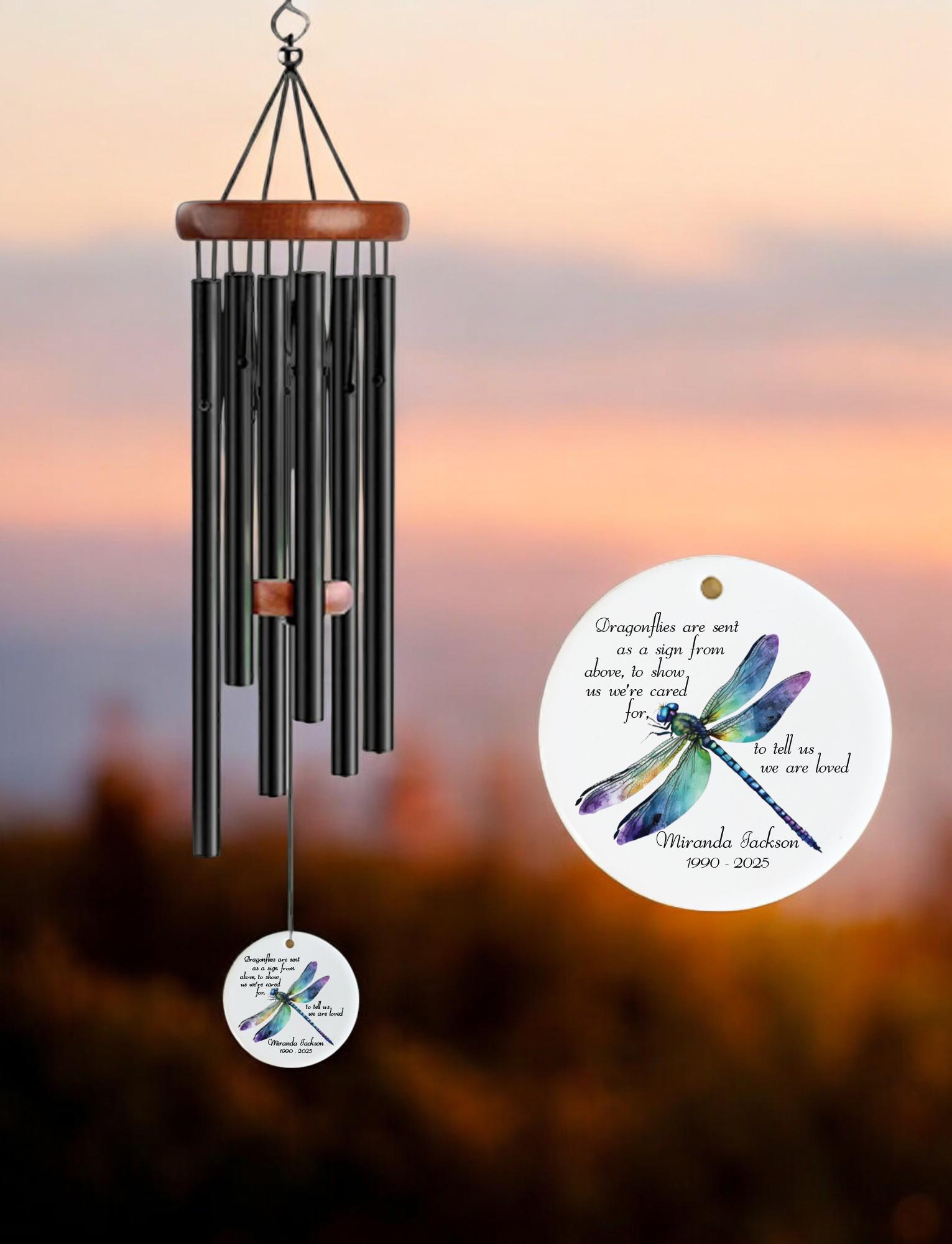 Dragonfly Memorial Chime, Sympathy Dad, Mom, Family Gift for Loss ...