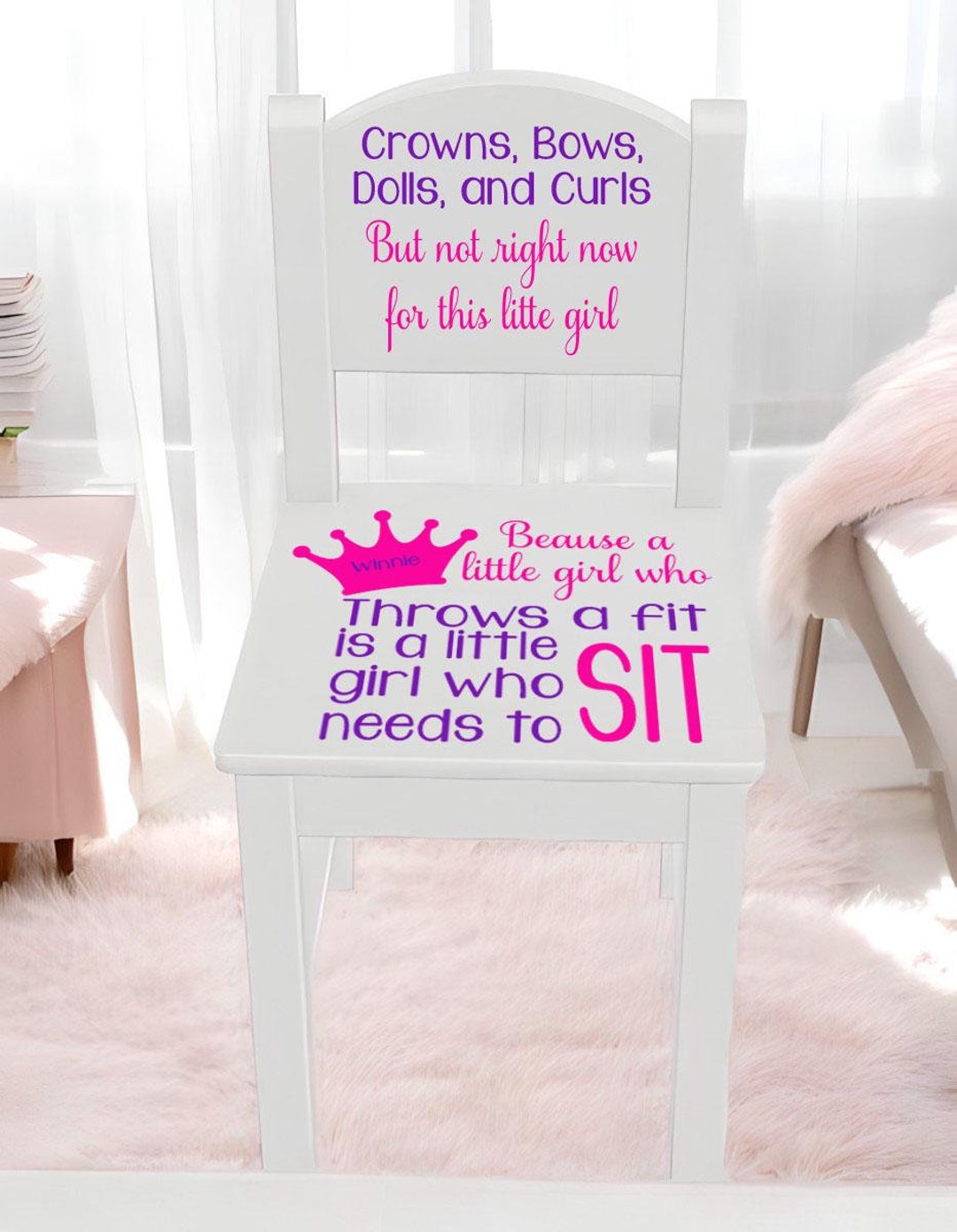 UV Printed Time Out Chair, No Vinyl Used! Wood Time Out Chair, Time Out ...