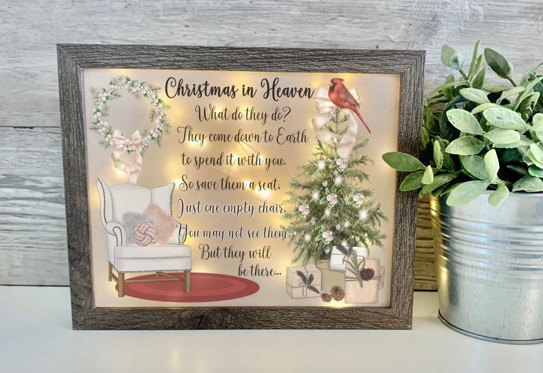 Christmas in Heaven, Sympathy Gift, Memorial Frame, Keepsake, Memory ...