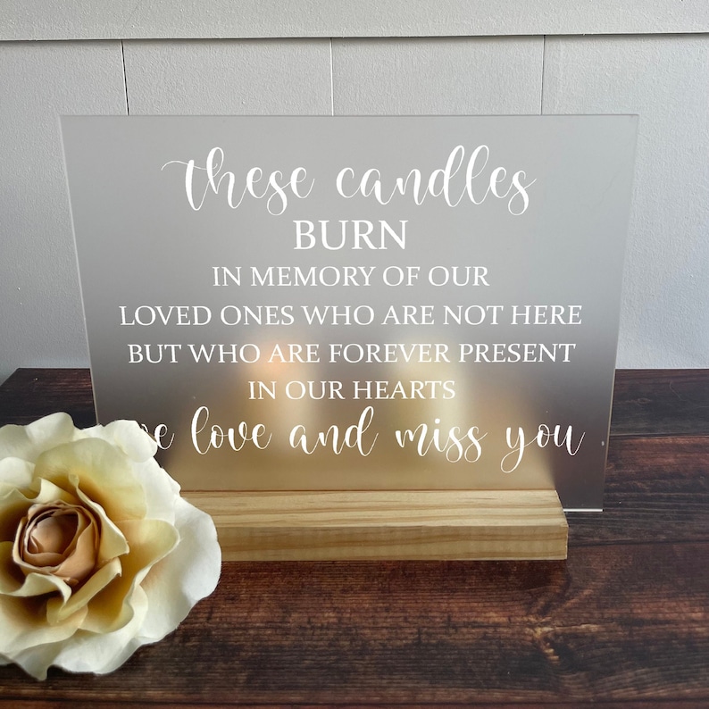 These Candles Burn in Loving Memory Wedding Memorial Sign - Etsy