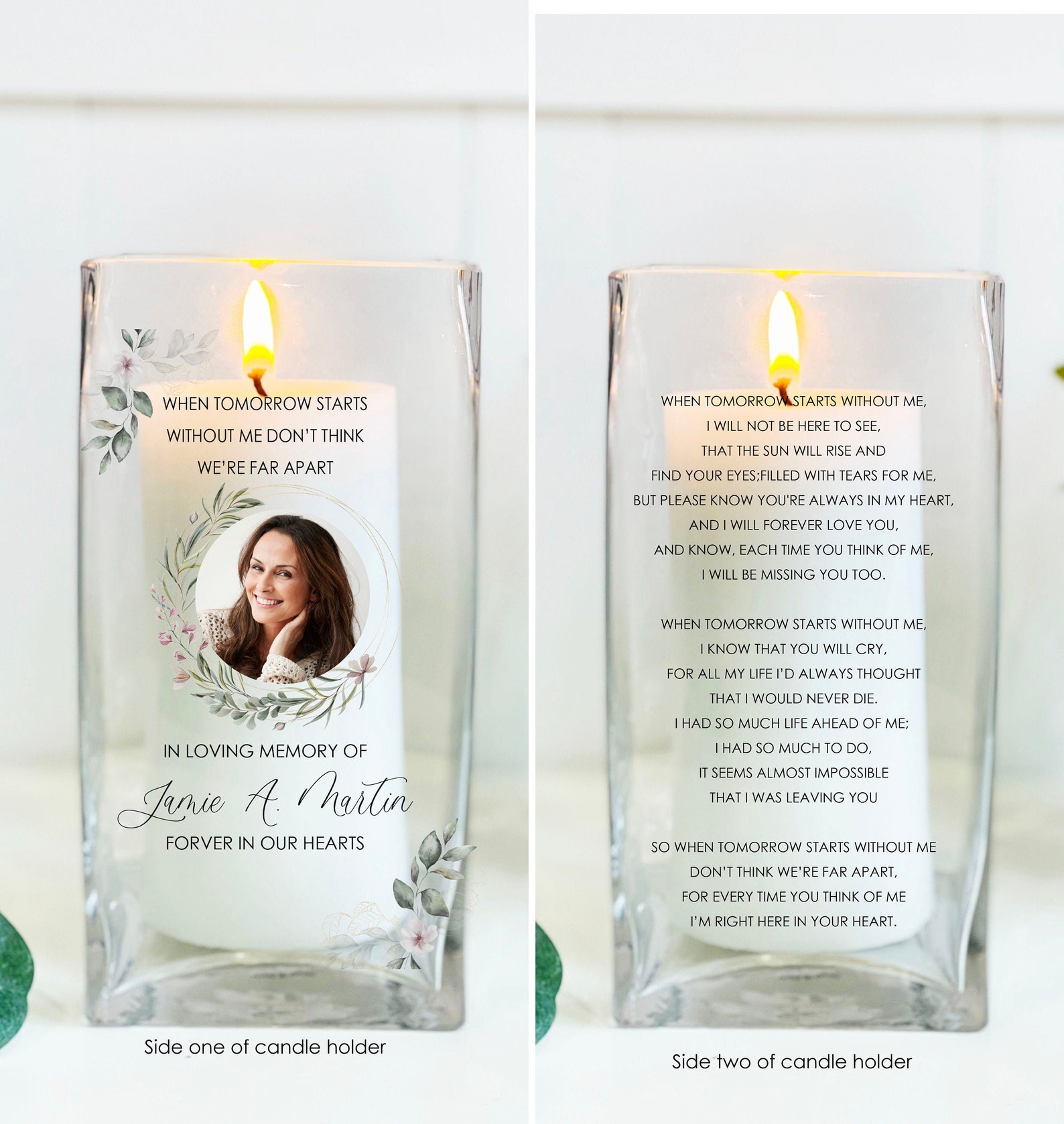 Memorial Candle for Loss of Loved One, Memory Candle for Celebration of ...