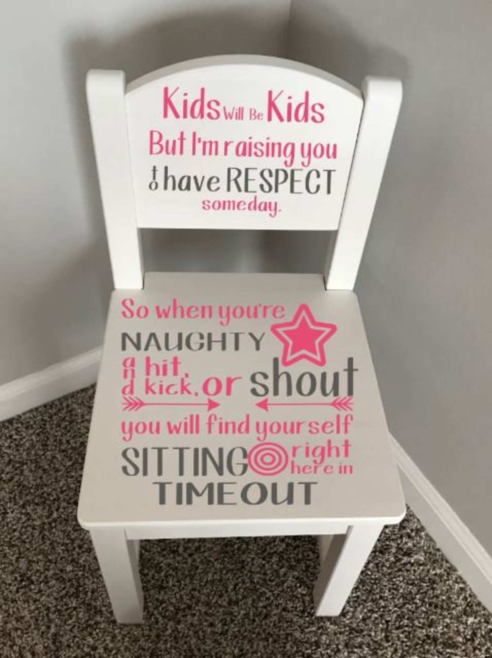 UV Printed Time Out Chair No Vinyl Used Wood Time Out Chair - Etsy